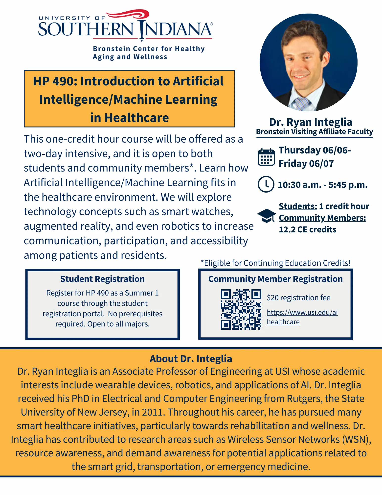 Bronstein Affiliate Visiting Faculty - University of Southern Indiana